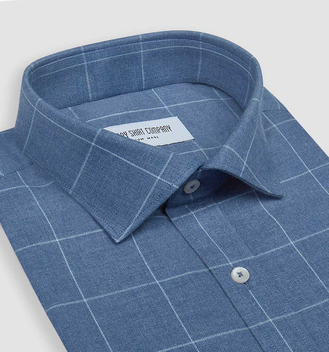 Buy Dark Blue Check Shirts For Men | Men's Sky Blue Check Shirt Online ...